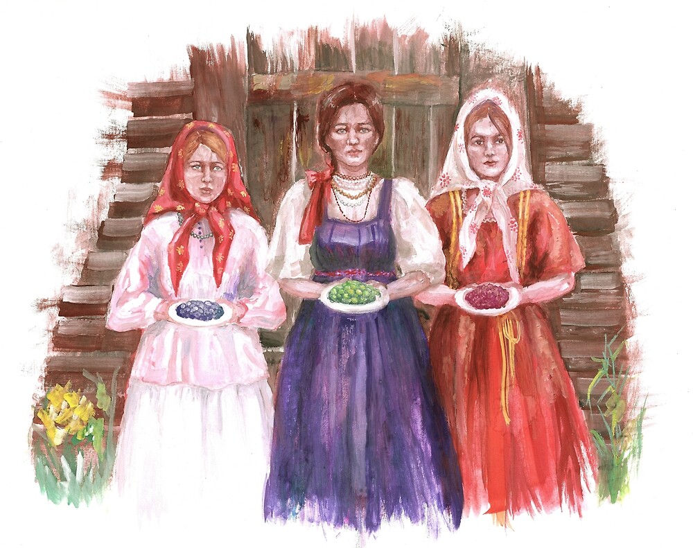 "Slavic peasant girls" by Eme Zhe | Redbubble