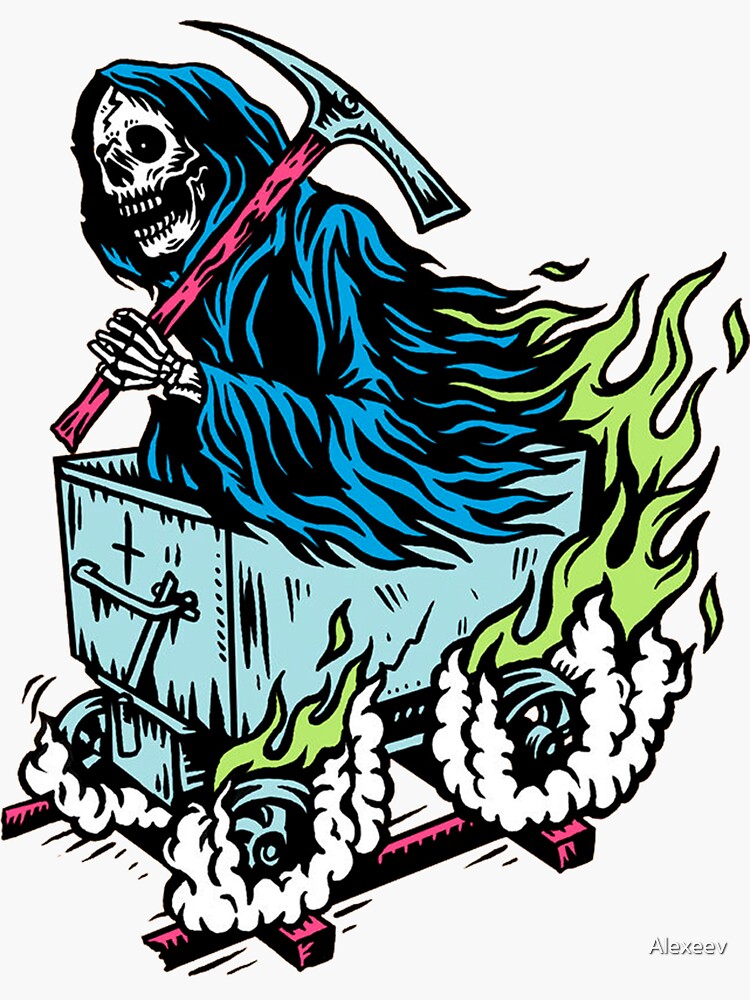 "Roller Coaster Death" Sticker by Alexeev | Redbubble