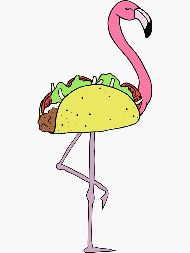 "Flamingo - I flocking love tacos" Sticker for Sale by ThePreppyPagans ...