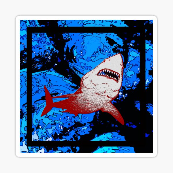 "Great White" Sticker by KyraKalageorgi | Redbubble