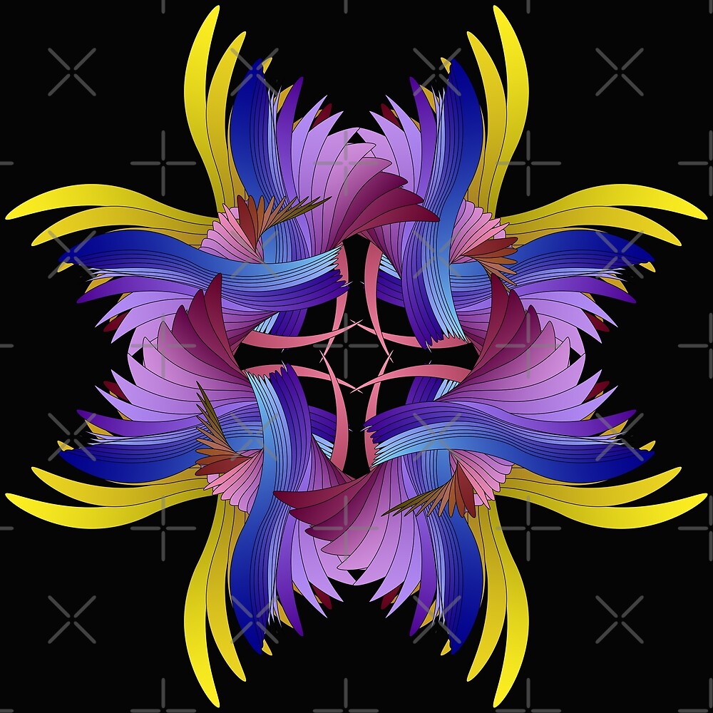 "Trippy geometric pattern in rainbow colors" by FoldedRainbow | Redbubble