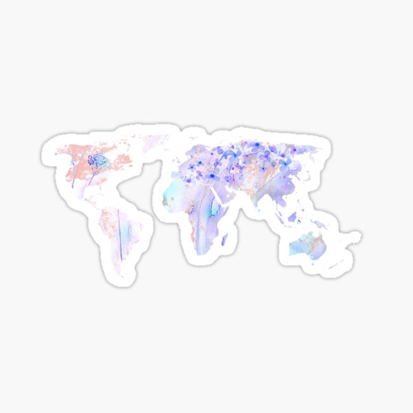 "World map" Sticker by dorawaite | Redbubble