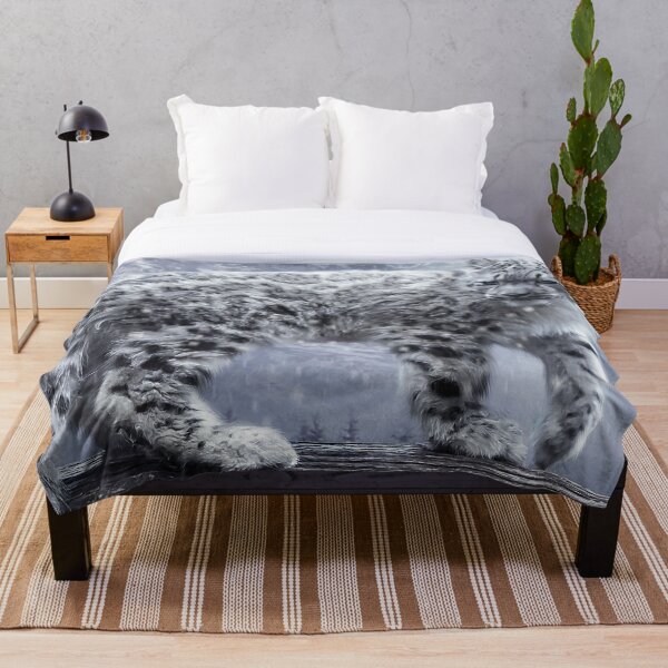 "Snow Leopard" Throw Blanket for Sale by EtherealExpress | Redbubble