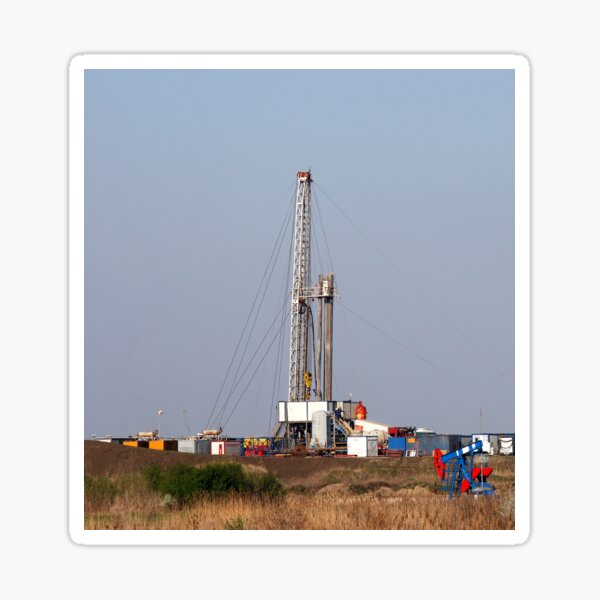 "oil drilling rig in the oilfield" Sticker by goceris | Redbubble
