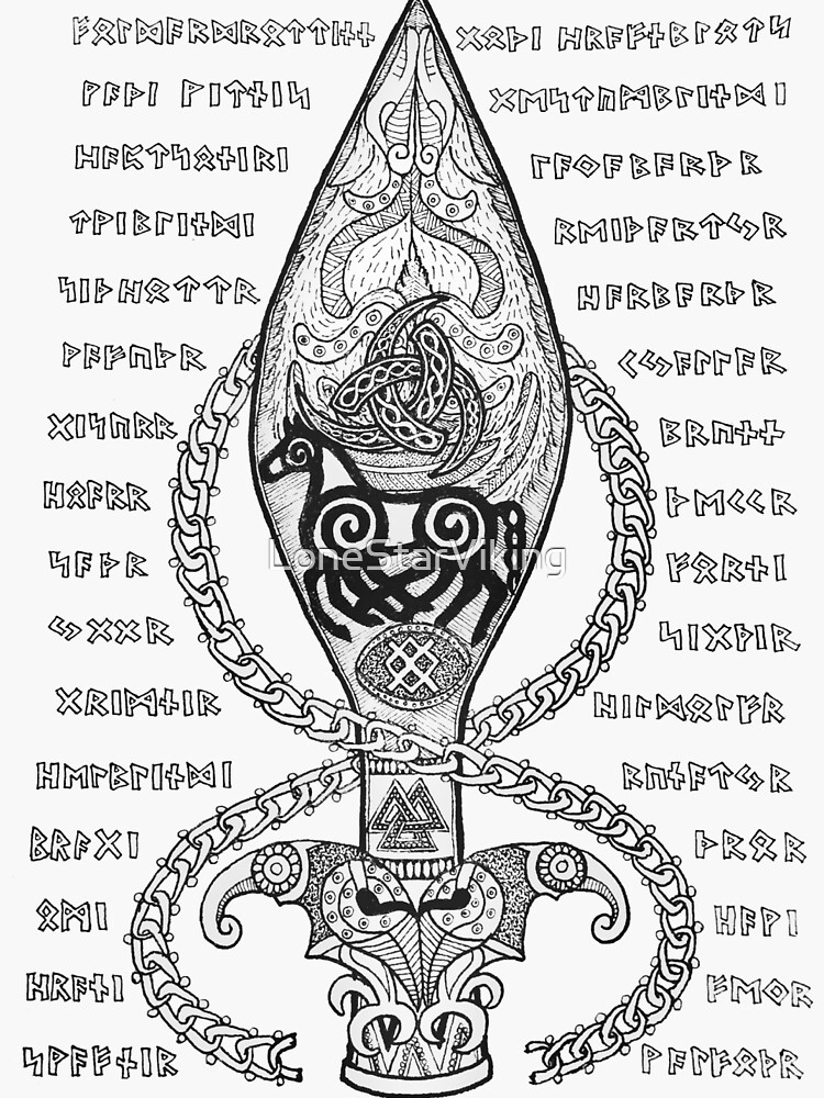 "Gungnir" Sticker for Sale by LoneStarViking | Redbubble