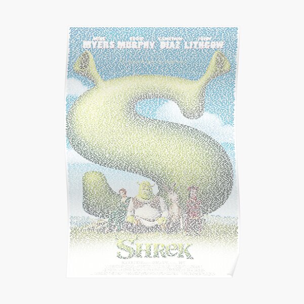 "Shrek Poster in full Script" Poster for Sale by mmntmr | Redbubble