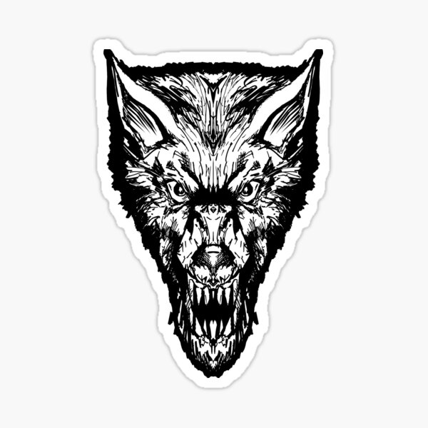 "Black Wolf" Sticker for Sale by ascdesignstudio | Redbubble