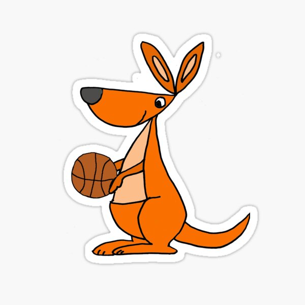 "Cool Kangaroo Playing Basketball Cartoon " Sticker by naturesfancy ...