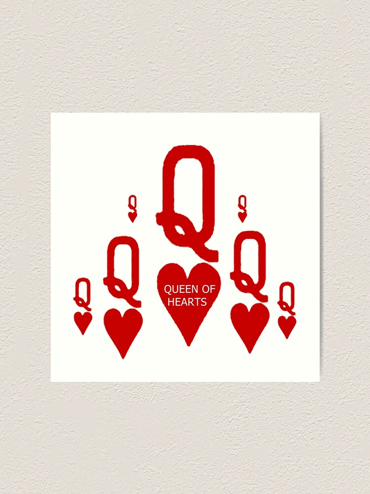 "RED QUEEN OF HEARTS PLAYING CARDS LOGO" Art Print for Sale by ...