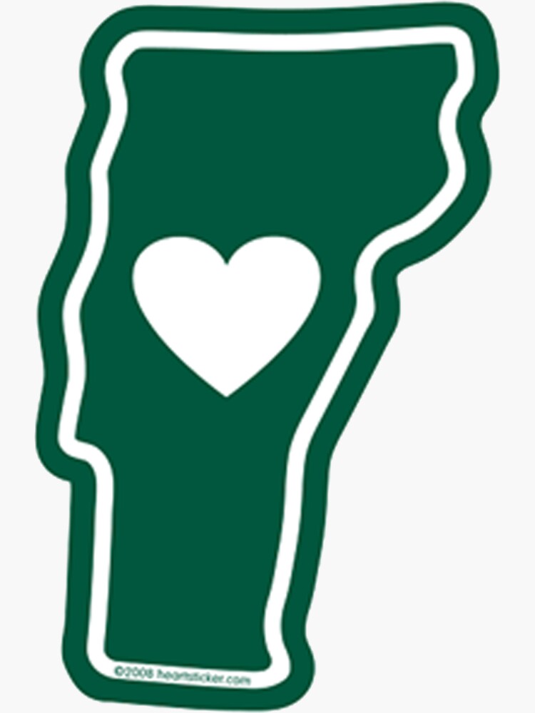 "I love Vermont State Outline" Sticker by BankrobberGus | Redbubble