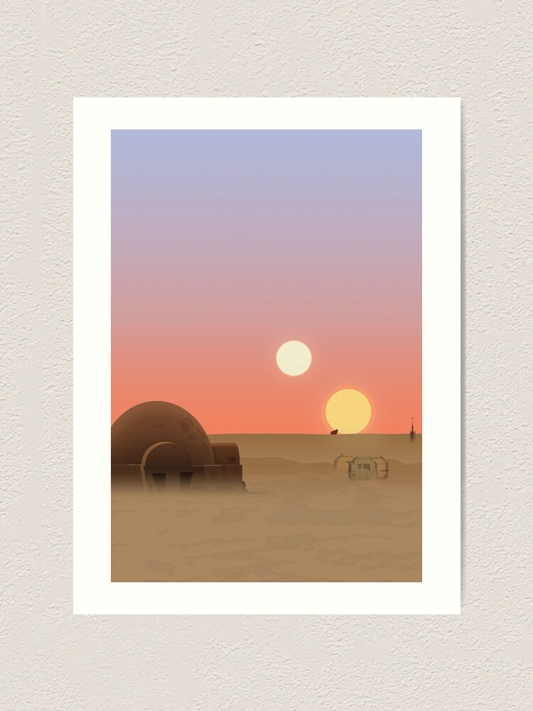 "Tatooine sunset" Art Print for Sale by DinoDev | Redbubble