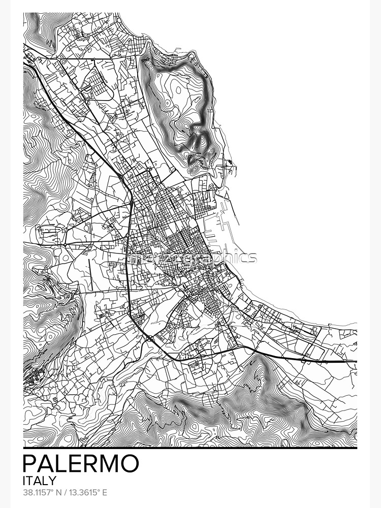 "Palermo map poster print wall art, Italy gift printable, Home and ...