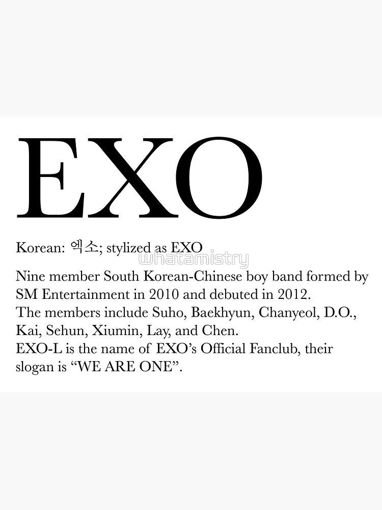 "EXO Definition" Sticker for Sale by whatamistry | Redbubble