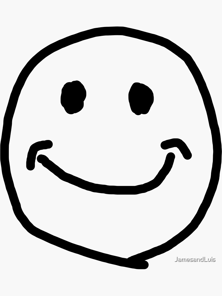 "AKWARD HAPPY SMILEY DRAWN BY A KID! GIFT IDEA" Sticker by JamesandLuis ...