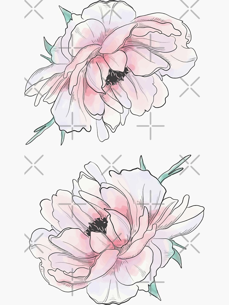 "Peony " Sticker for Sale by Milatoo | Redbubble