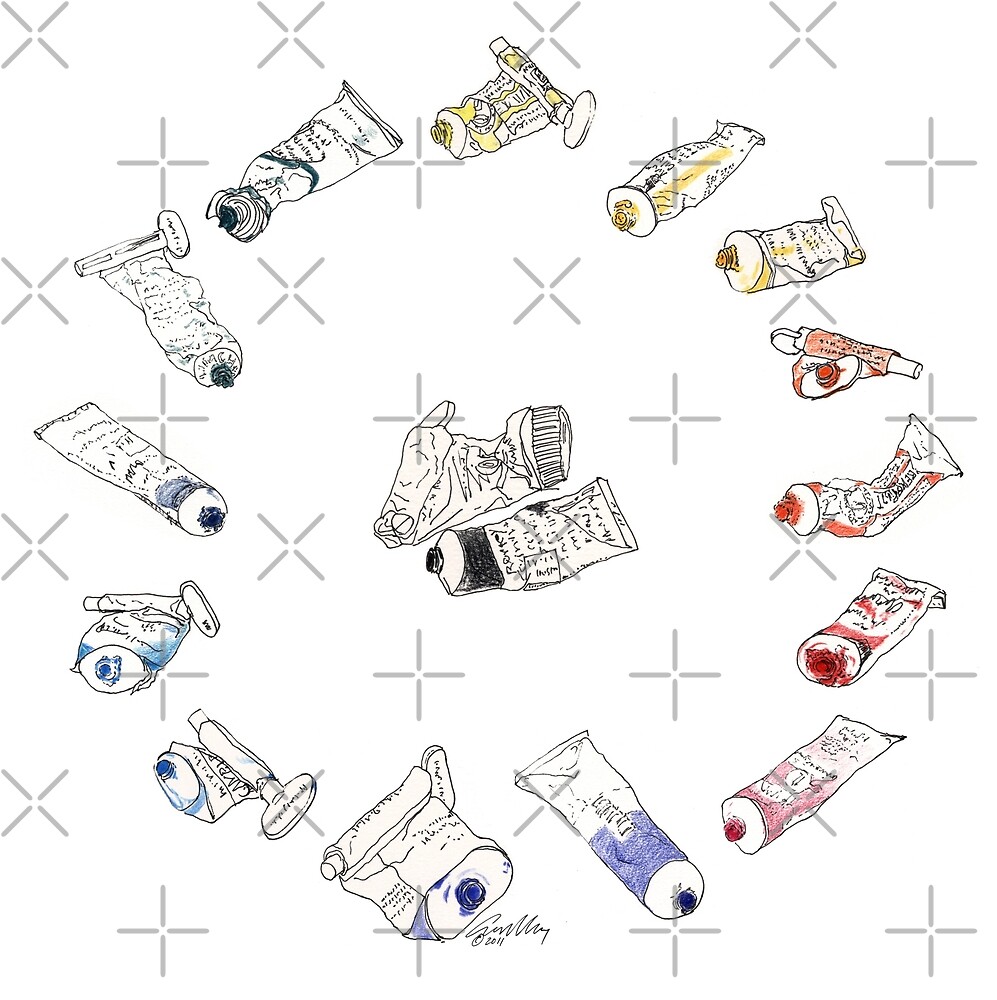"Paint Tubes Color Wheel" by anne m bray | Redbubble