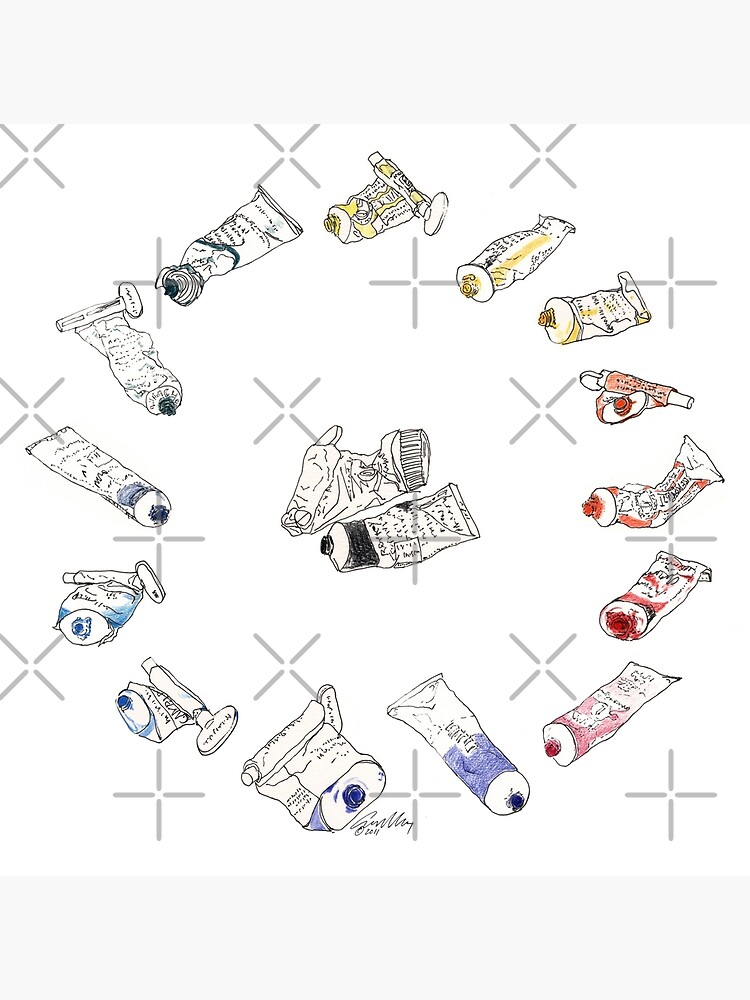 "Paint Tubes Color Wheel" Art Print by annembray | Redbubble