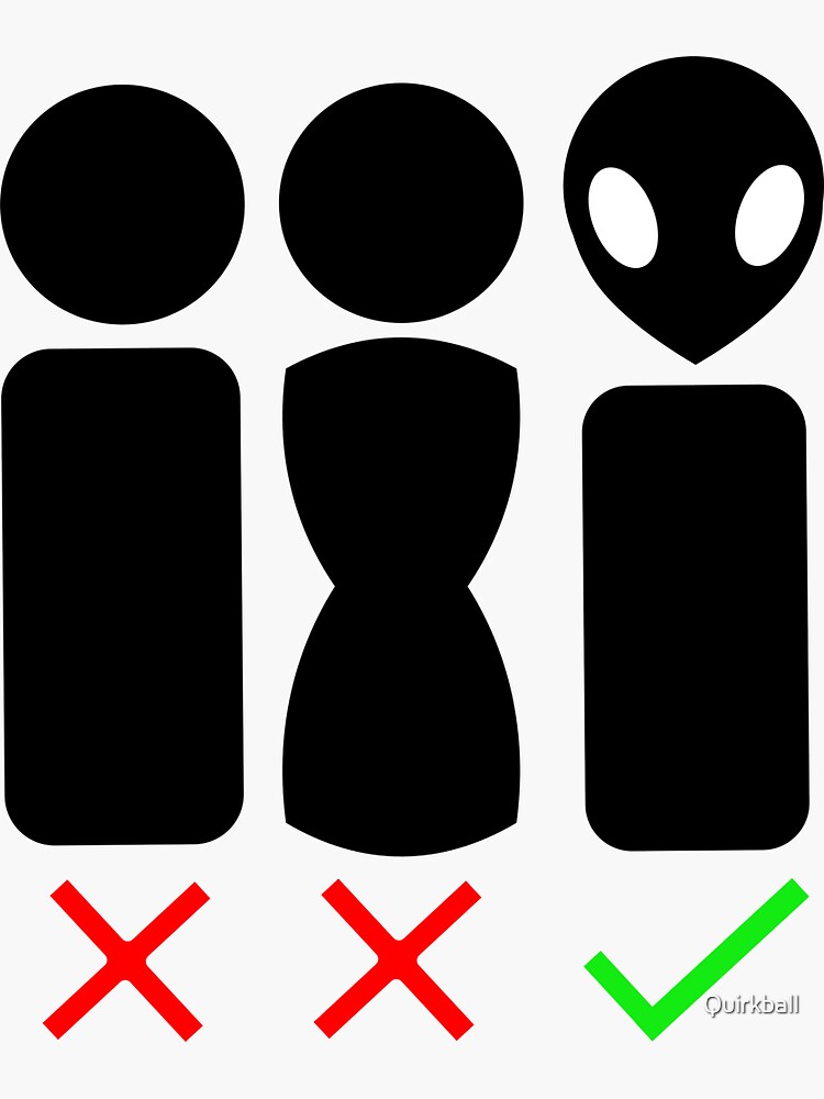 "Alien Gender (Silhouette) " Sticker for Sale by Quirkball | Redbubble