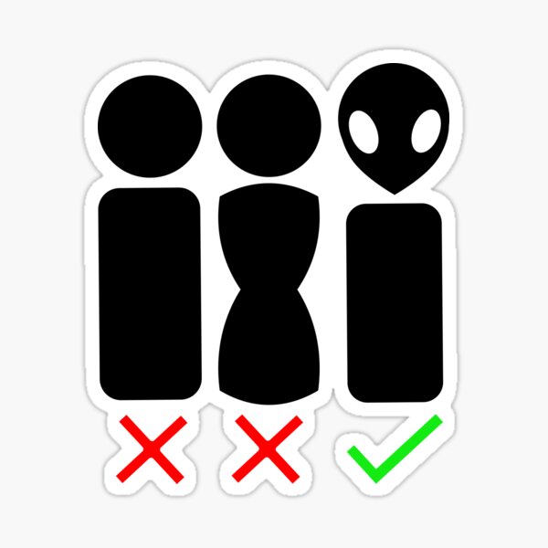 "Alien Gender (Silhouette) " Sticker for Sale by Quirkball | Redbubble