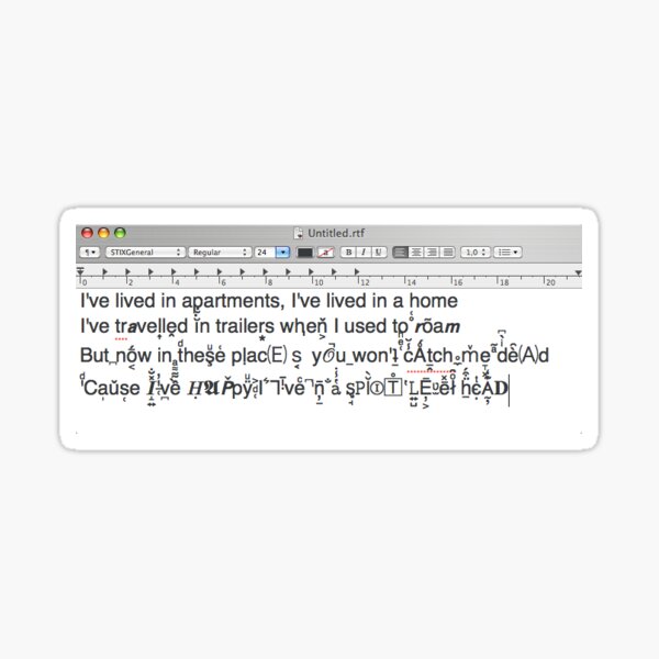 "Text editor Glitch poetry Unicode sticker" Sticker for Sale by akryuu | Redbubble