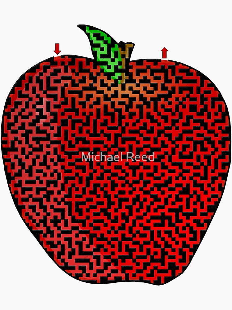 "Apple Shaped Maze & Labyrinth" Sticker for Sale by gorff | Redbubble