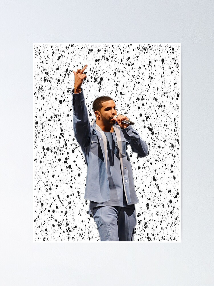 "Drake Holding Up Middle Finger" Poster by KamFC | Redbubble