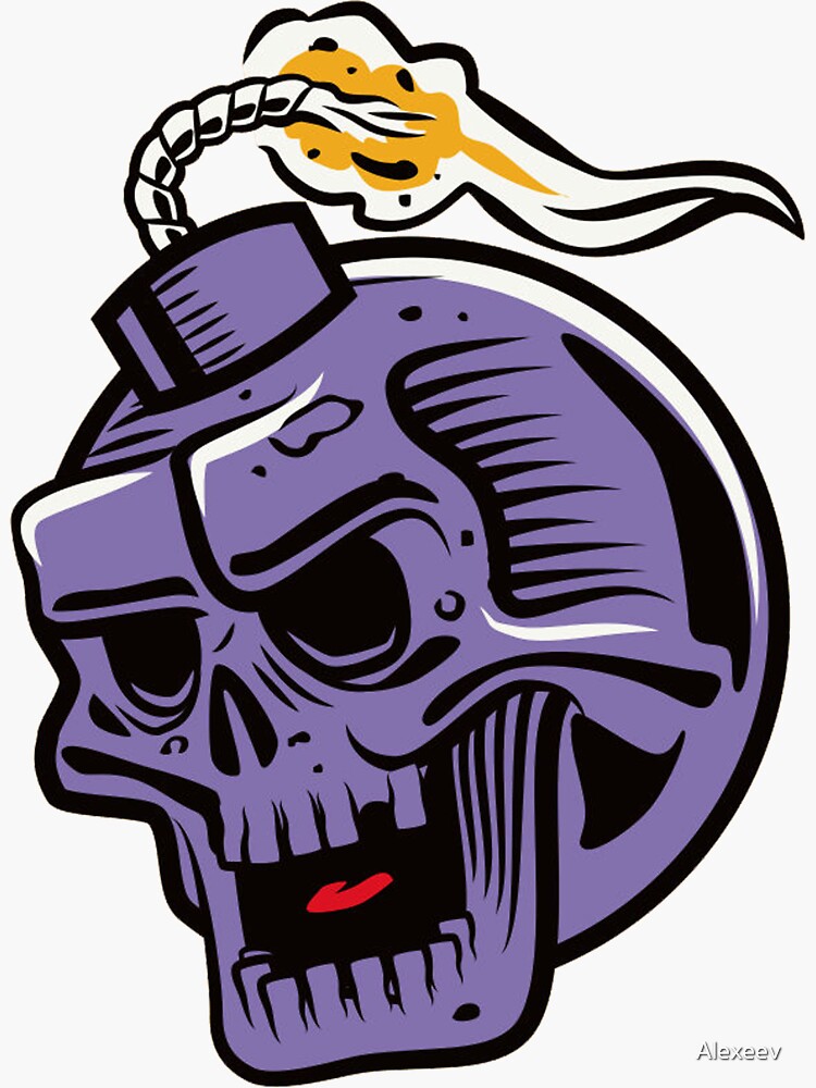 "Skull Bomb" Sticker by Alexeev | Redbubble