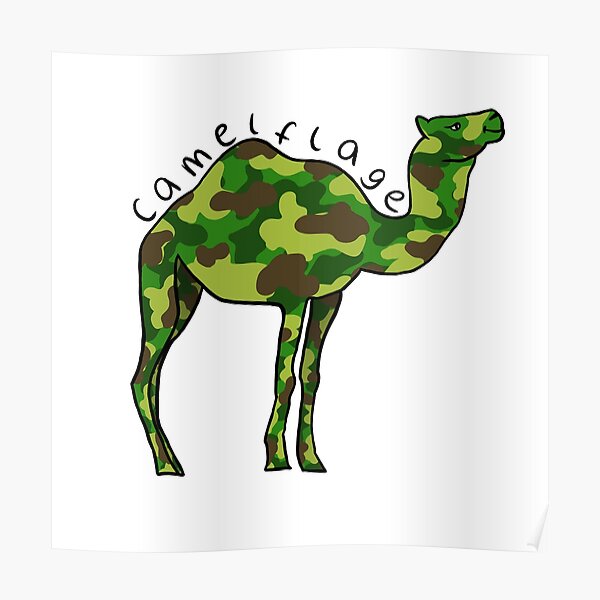 "Camelflage - Funny Slogan" Poster for Sale by PvPconcepts | Redbubble