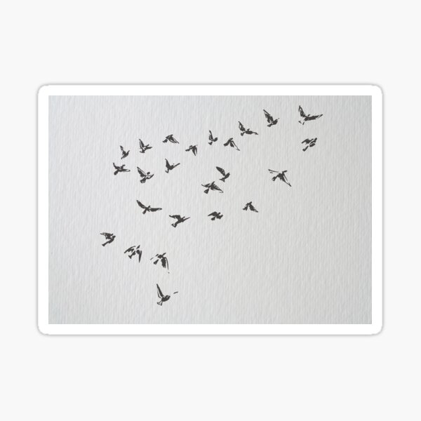 "Flock of Birds" Sticker for Sale by fishercraft | Redbubble