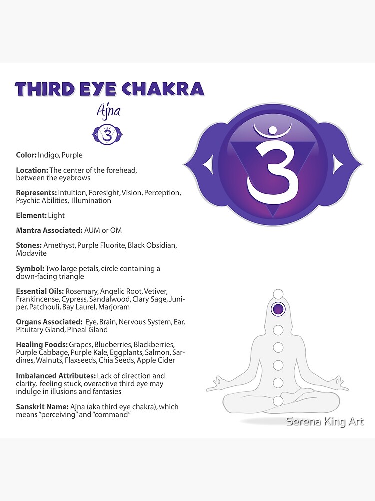 "Third Eye Chakra Chart & Illustration" Poster for Sale by serenaking ...
