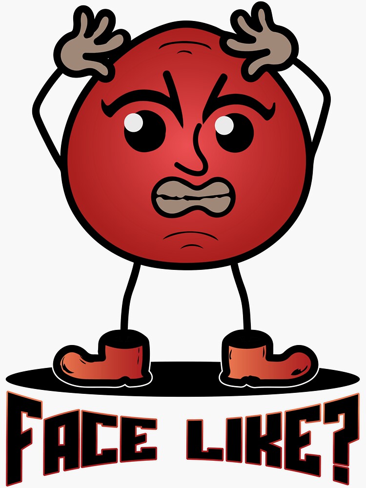 "Face Like?-What- red angry face" Sticker for Sale by qurako | Redbubble