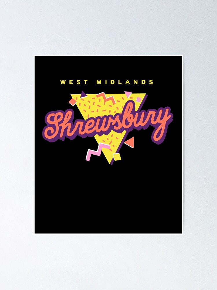 "Retro 90s Pop 'Shrewsbury' Vintage West Midlands" Poster by ...