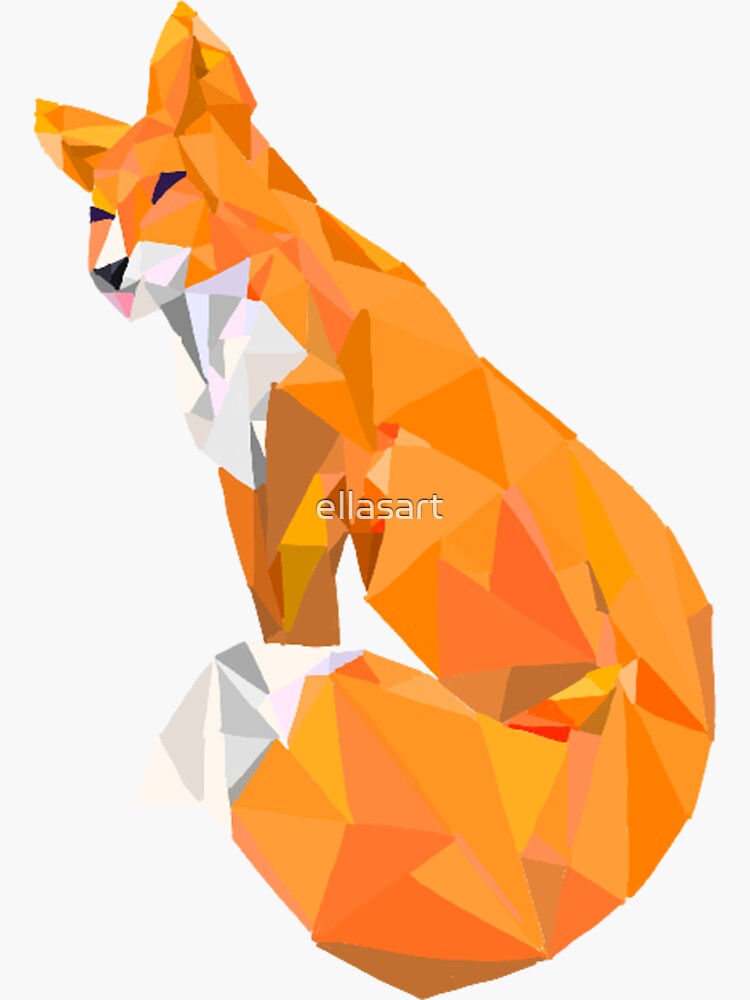 "PolyFox" Sticker by ellasart | Redbubble