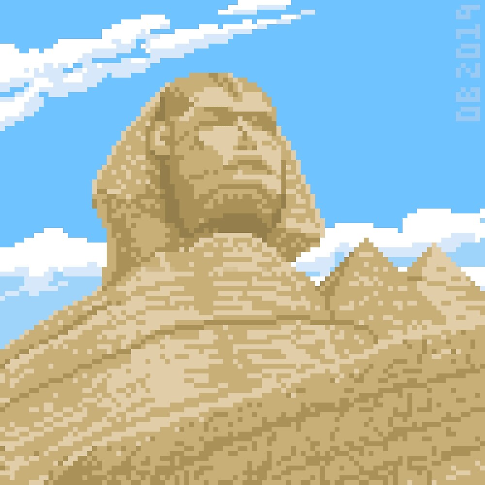 "The Great Sphinx at Giza - Le Grand Sphinx de Giza, Pixel Art" by ...