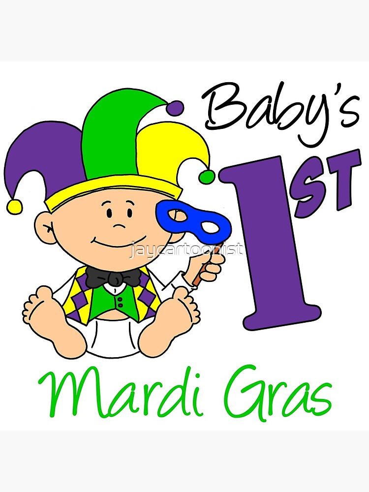 "Baby's First Mardi Gras Baby Milestone Outfit" Art Print by ...