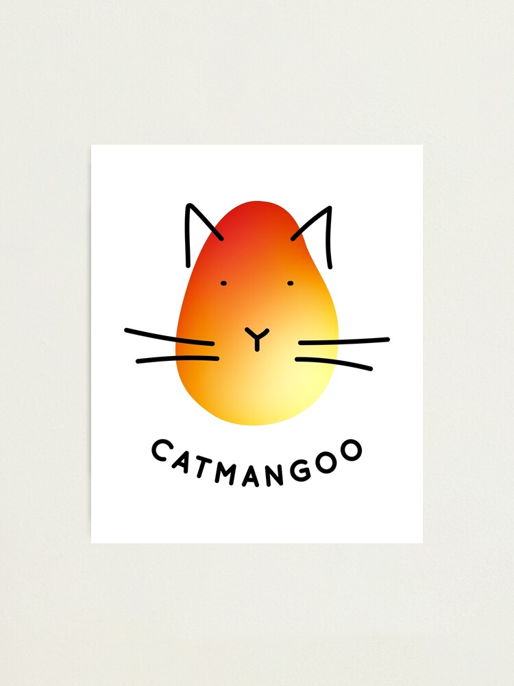Lámina fotográfica «Catmangoo gracioso gráfico ilustración mango gato ...