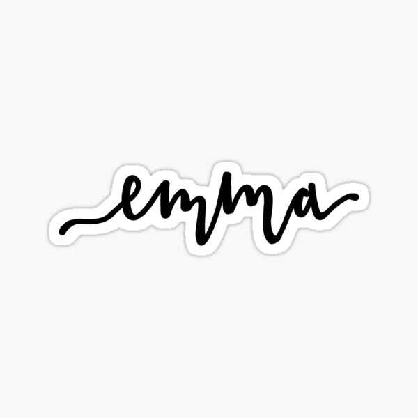 "emma calligraphy script cute" Sticker for Sale by lilly-grace | Redbubble