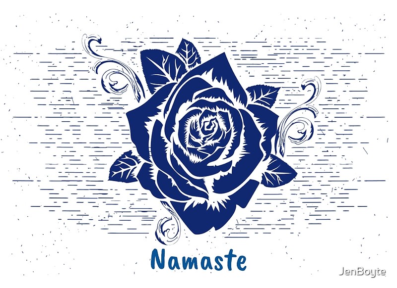 "Namaste Blue Flower" by JenBoyte | Redbubble