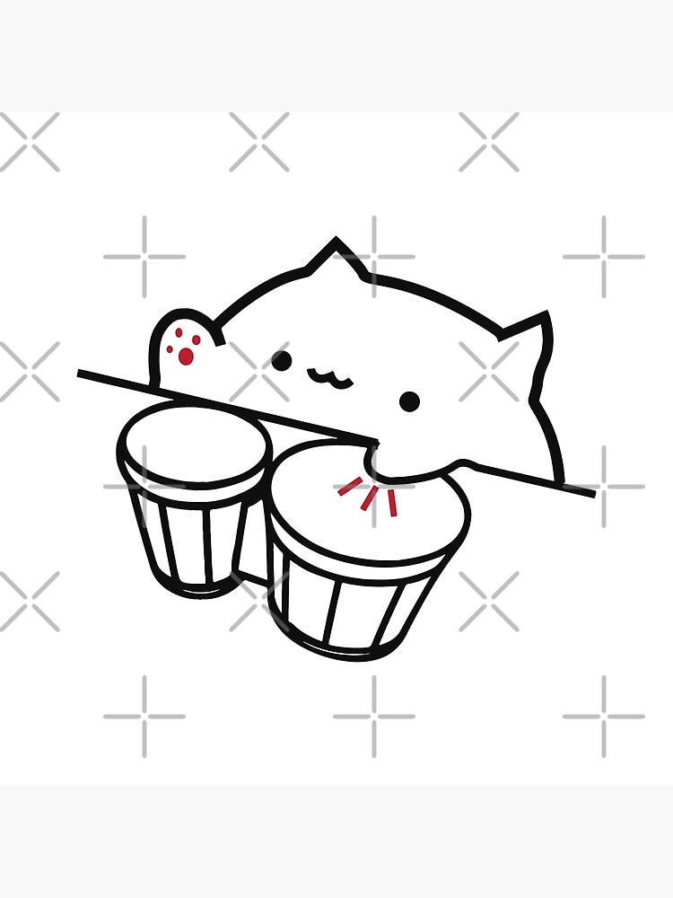 "Bongo Cat Viral Music Cute Cat Meme" Poster for Sale by alltheprints ...