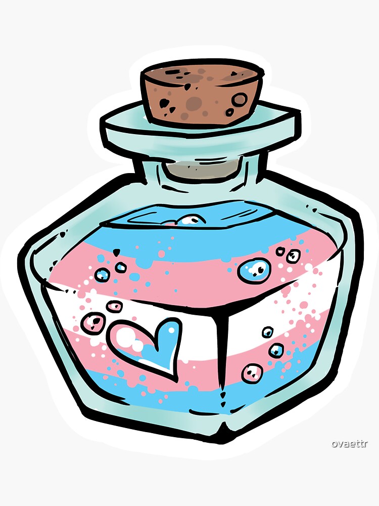 Potions Of Pride Trans Elixir Bottle Sticker For Sale By Ovaettr