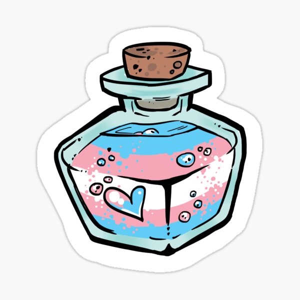 Potions Of Pride Trans Elixir Bottle Sticker For Sale By Ovaettr