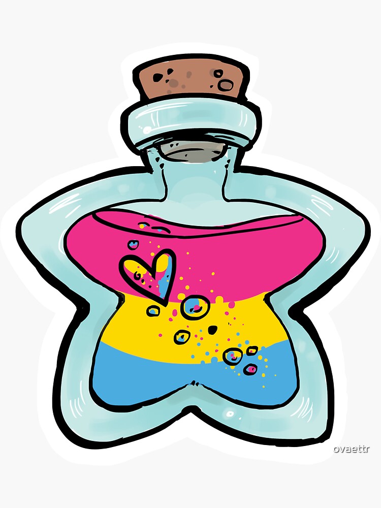 Potions Of Pride Pan Starry Bottle Sticker For Sale By Ovaettr