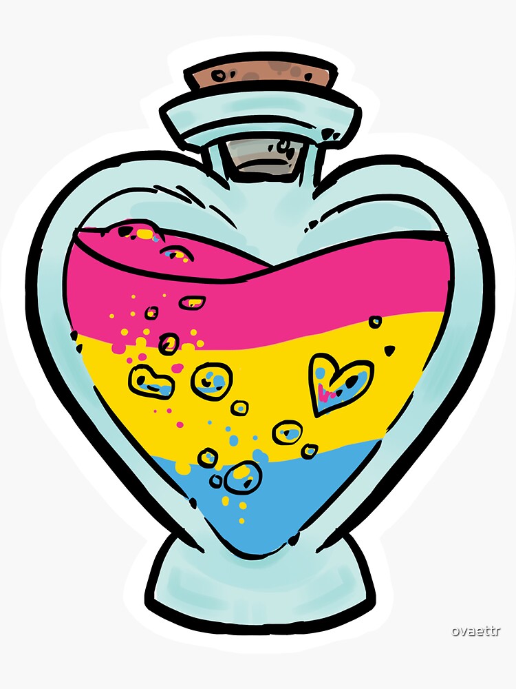 Potions Of Pride Pan Love Bottle Sticker For Sale By Ovaettr