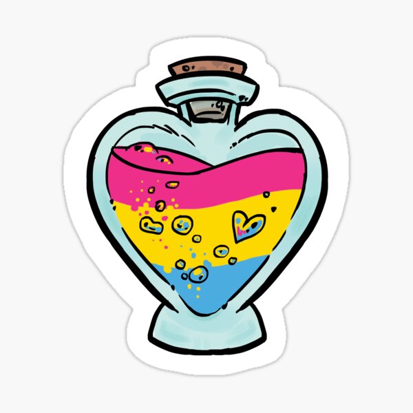 Potions Of Pride Pan Love Bottle Sticker For Sale By Ovaettr