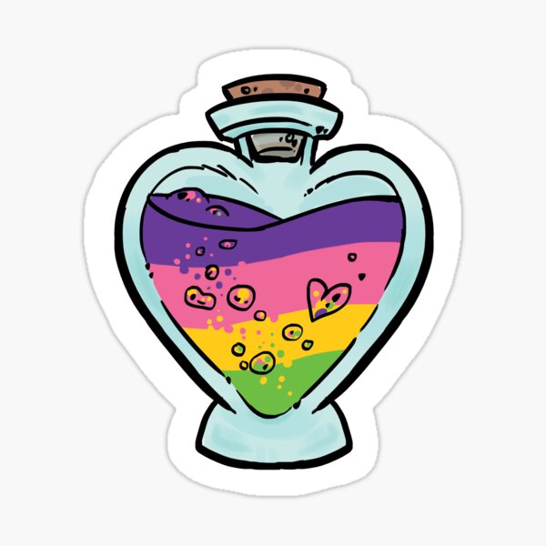 Potions Of Pride Lesbian Love Bottle Sticker For Sale By Ovaettr