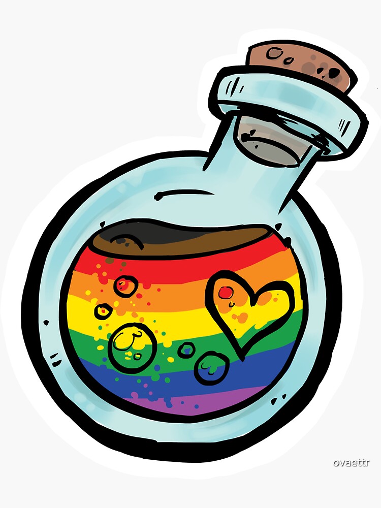 Potions Of Pride Gay Rainbow Round Bottle Sticker For Sale By