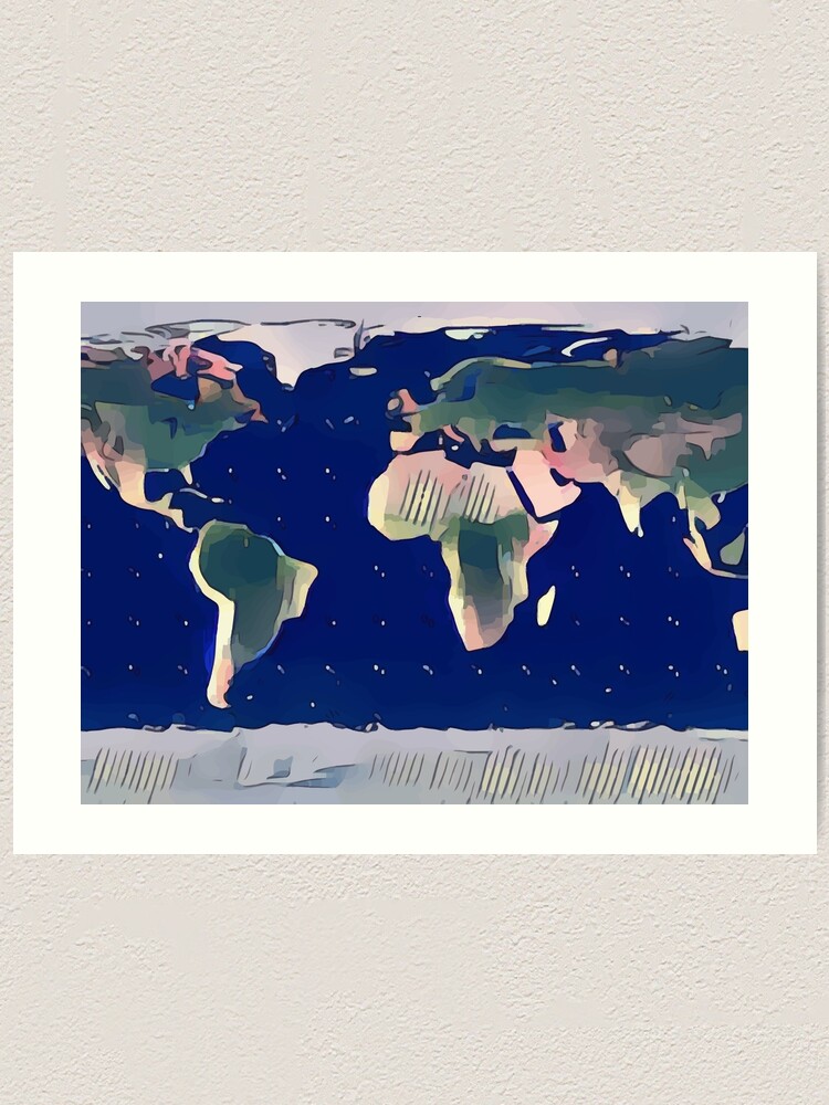 "World map [comics edition]" Art Print by Escarpatte | Redbubble