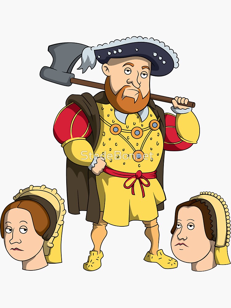 "King Henry VIII - Naughty King Henry fun cartoon design" Sticker for ...