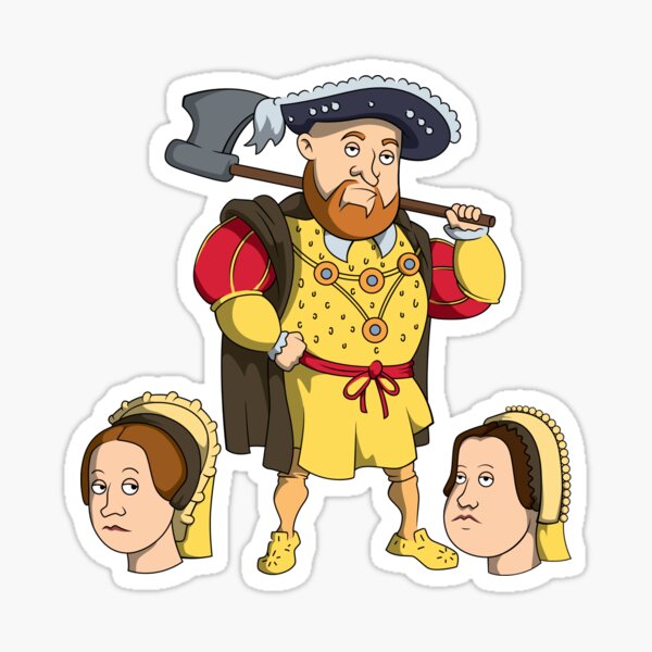"King Henry VIII - Naughty King Henry fun cartoon design" Sticker for ...