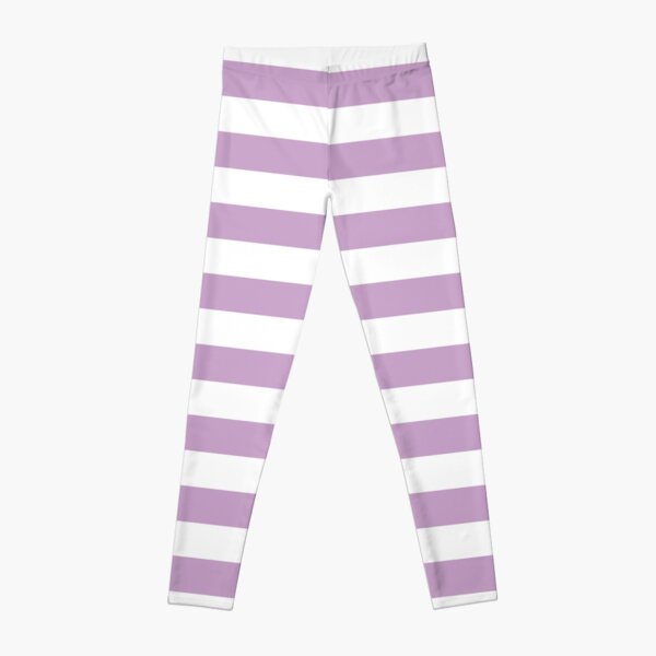 Purple and white striped leggings store